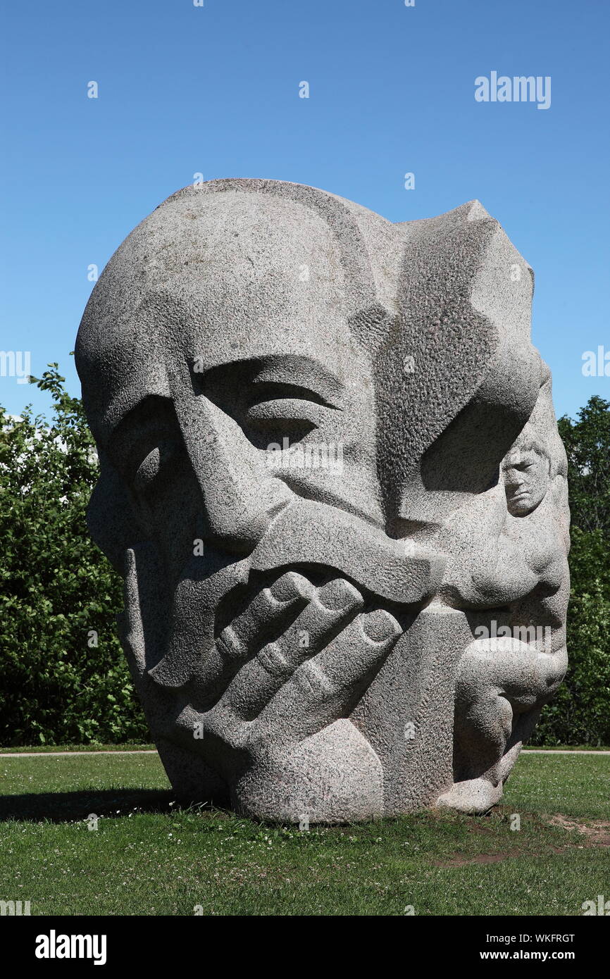 Sculptures in Daina Hill Song Garden, part of the Turaida Museum ...
