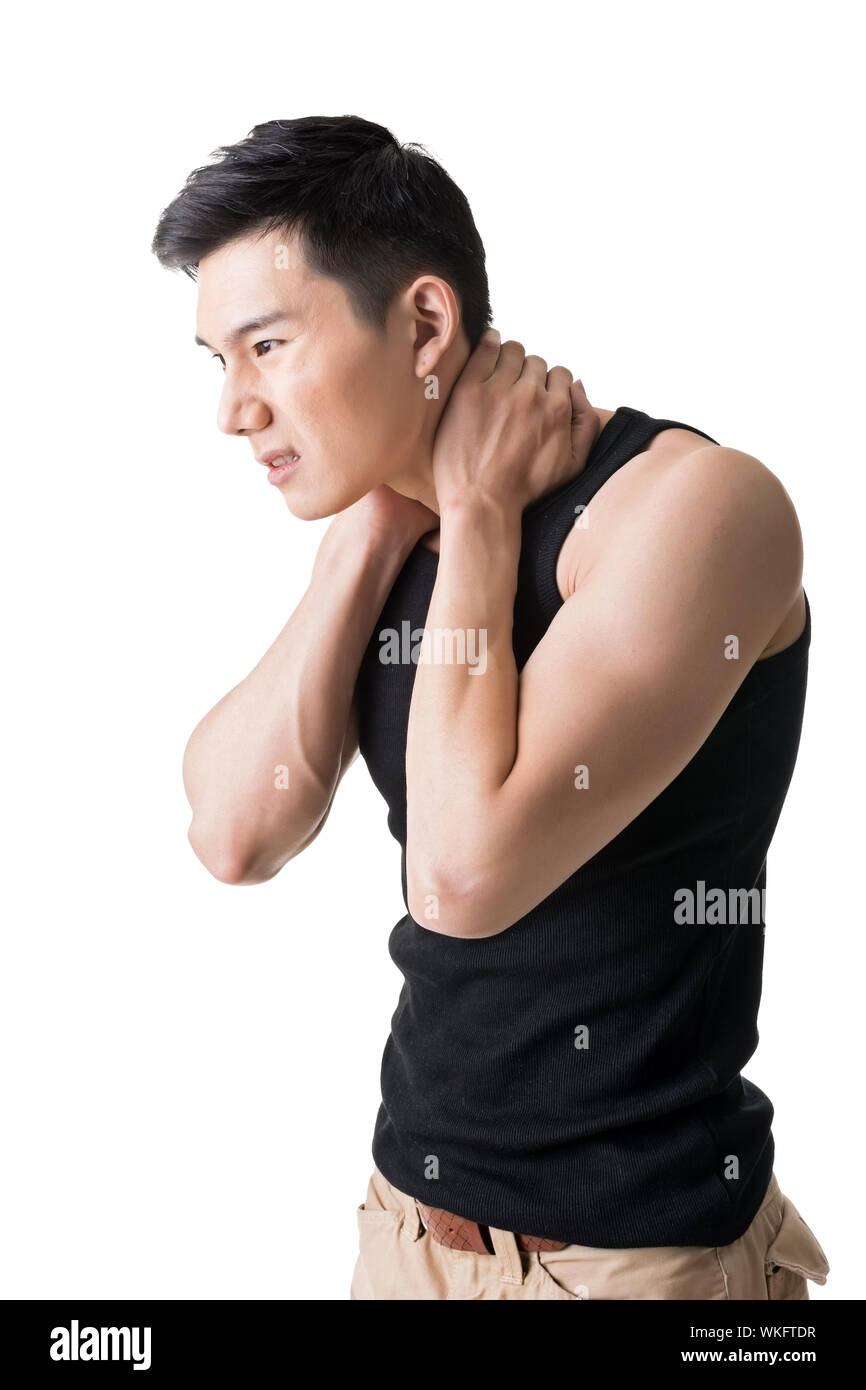 Asian chinese man neck pain hi-res stock photography and images - Alamy