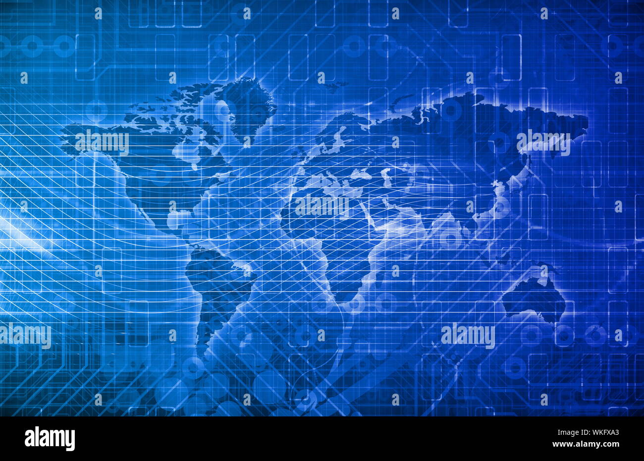 Global Digital Technology Concept with Monitors Screens Stock Photo - Alamy