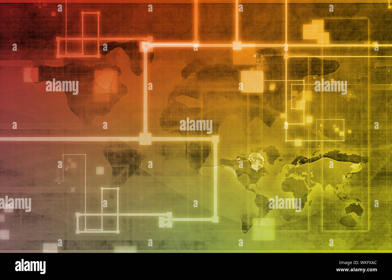 Connected Network System Worldwide Technology as Art Stock Photo - Alamy