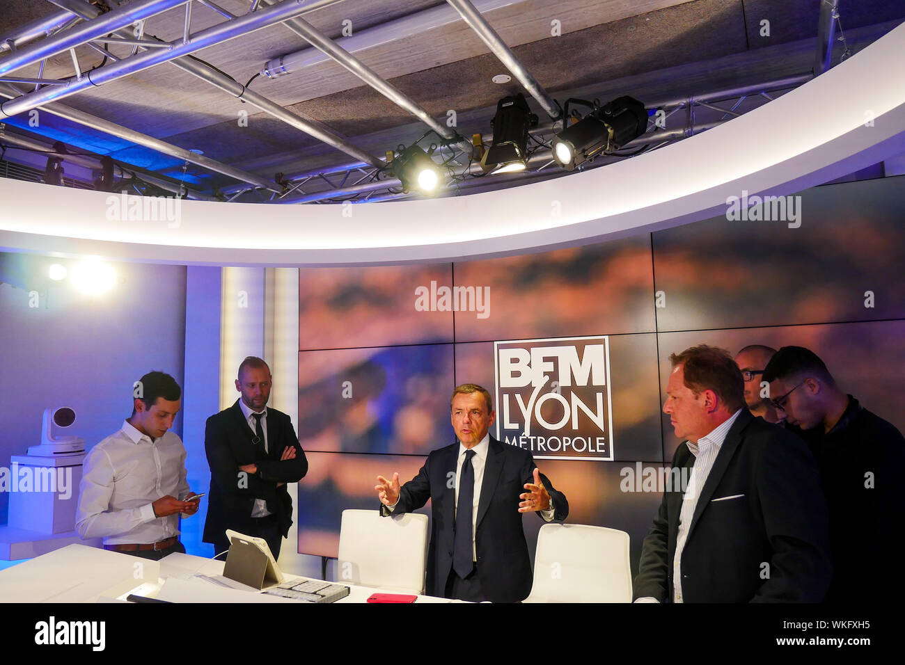 Alain Weill, Managing Director of Altice France, and Emmanuel Roye ...