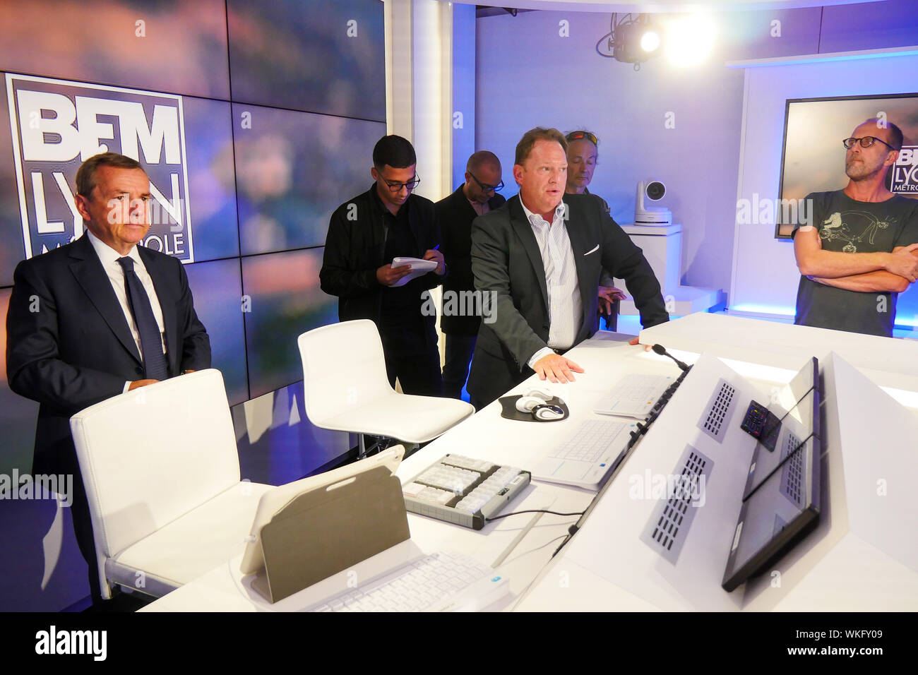 Alain Weill, Managing Director of Altice France, and Emmanuel Roye ...