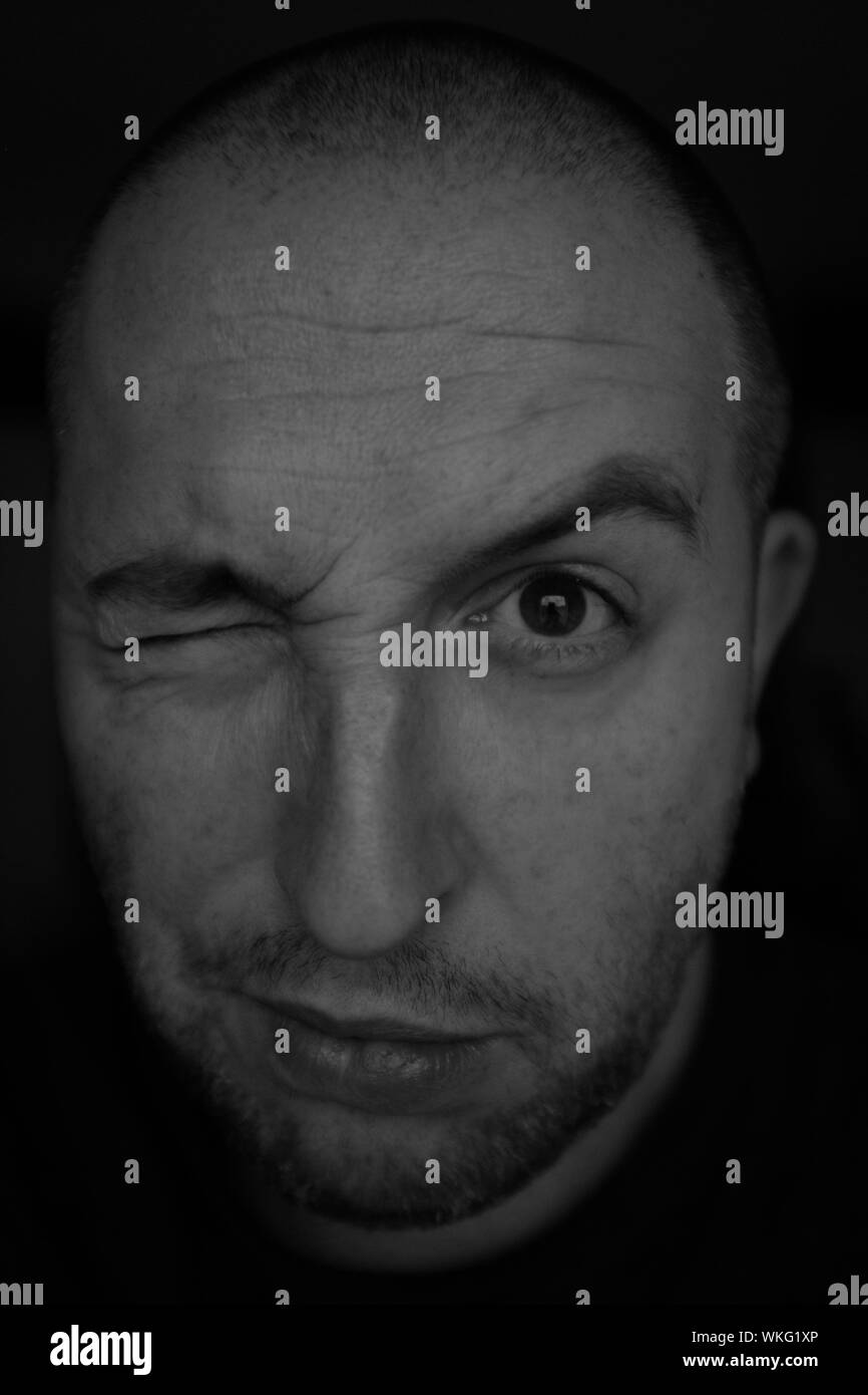 Person winking Black and White Stock Photos & Images - Alamy