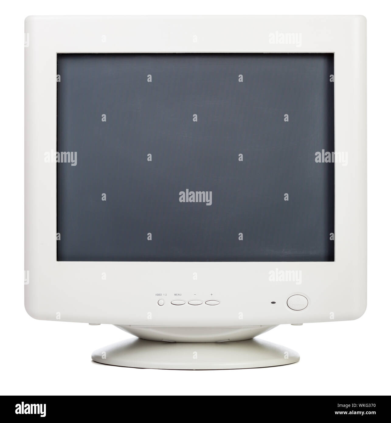 Vintage CRT computer monitor on white background Stock Photo - Alamy