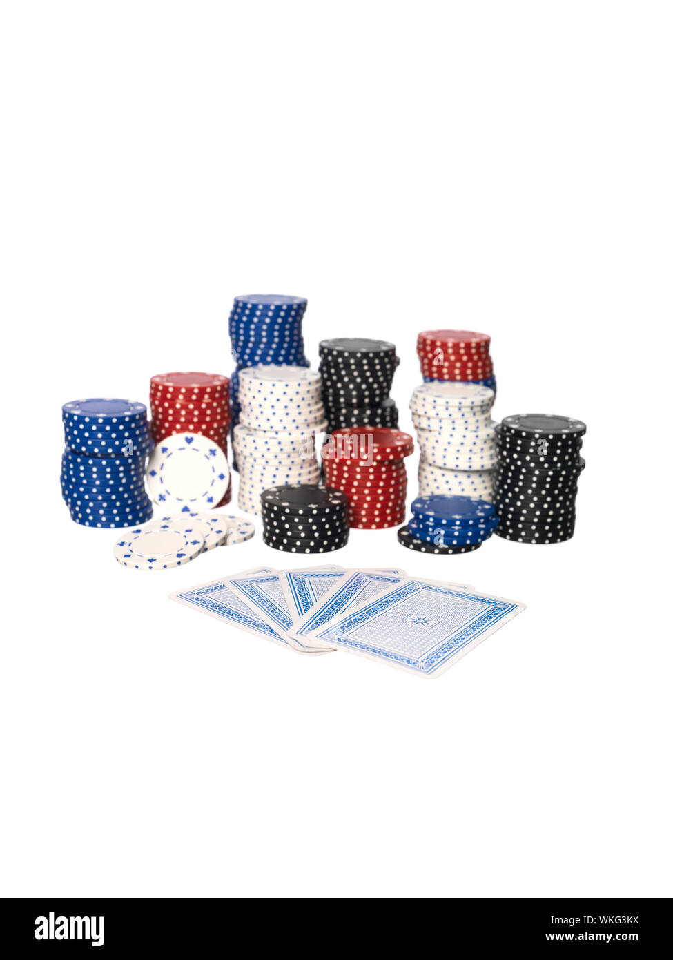 Chips and five playing-cards Stock Photo - Alamy