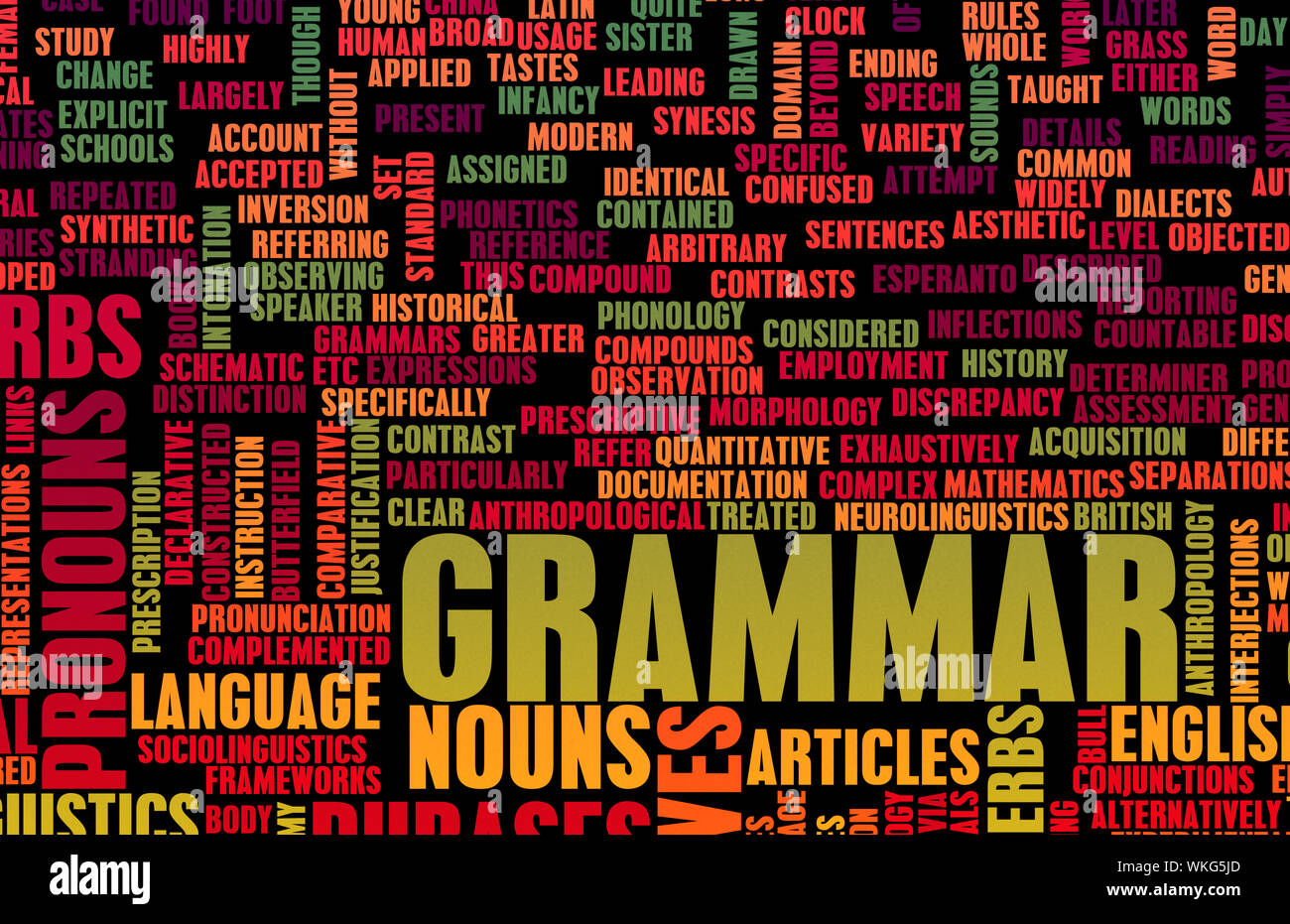 Grammar Learning Concept and Better English Art Stock Photo - Alamy