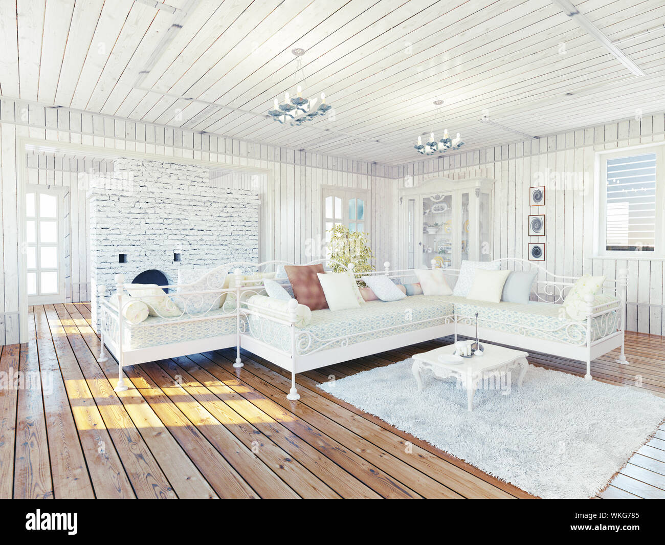 Provence rural house interior. Design concept Stock Photo - Alamy