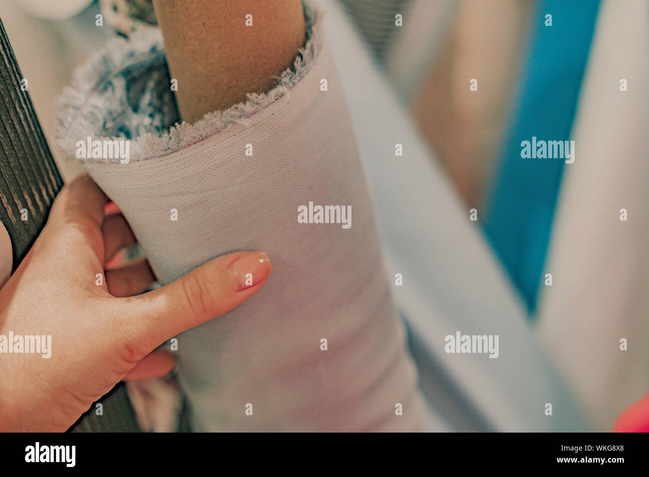 Rolls of natural high fashion fabrics and textiles. Sewing industry ...