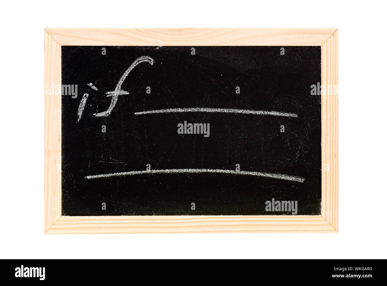 Blackboard writing white a word of "if Stock Photo - Alamy