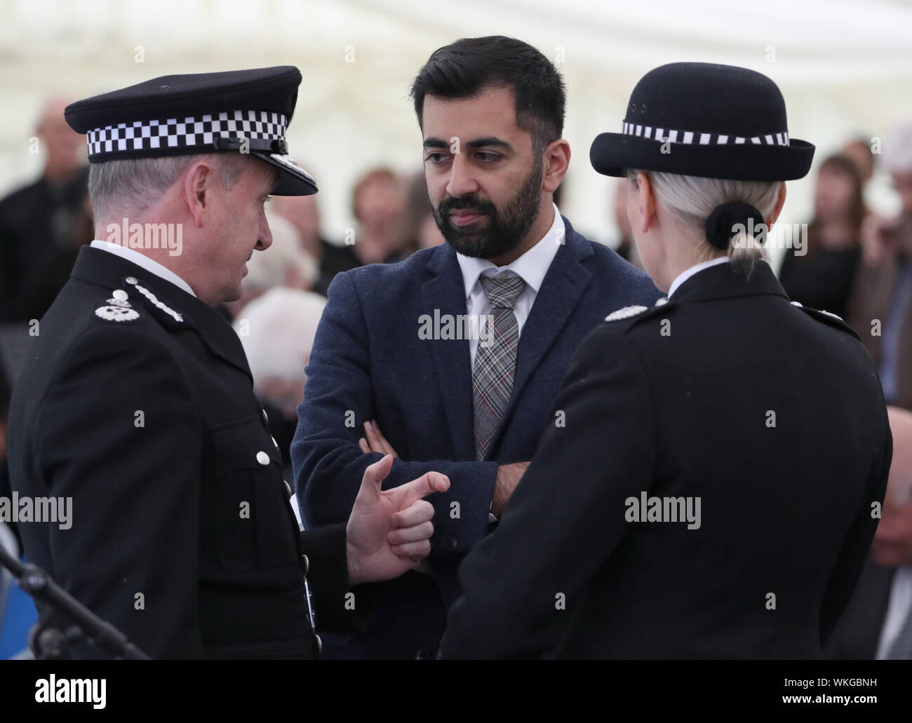 Police Scotland Chief Constable Iain Livingstone (left) talks with ...