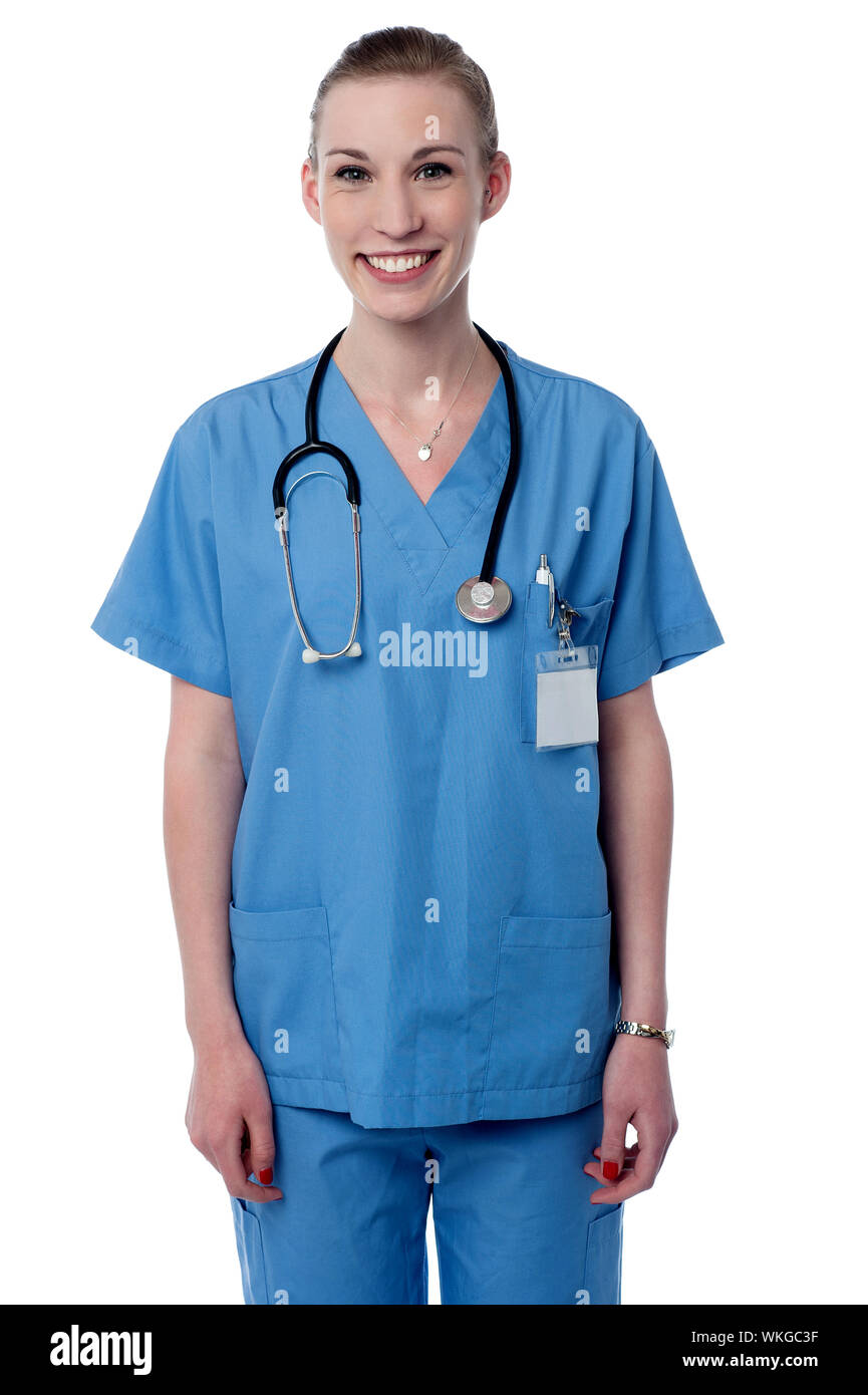 Young pretty female doctor posing Stock Photo - Alamy
