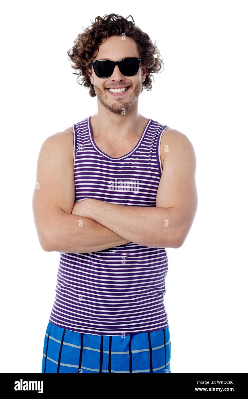 Standing man wearing sleeveless hi-res stock photography and images - Alamy