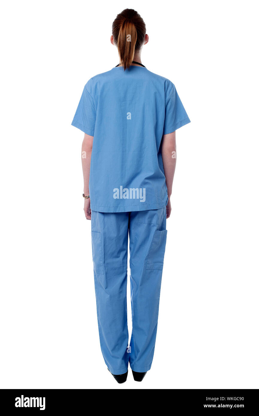 Back view of standing young medical doctor Stock Photo - Alamy
