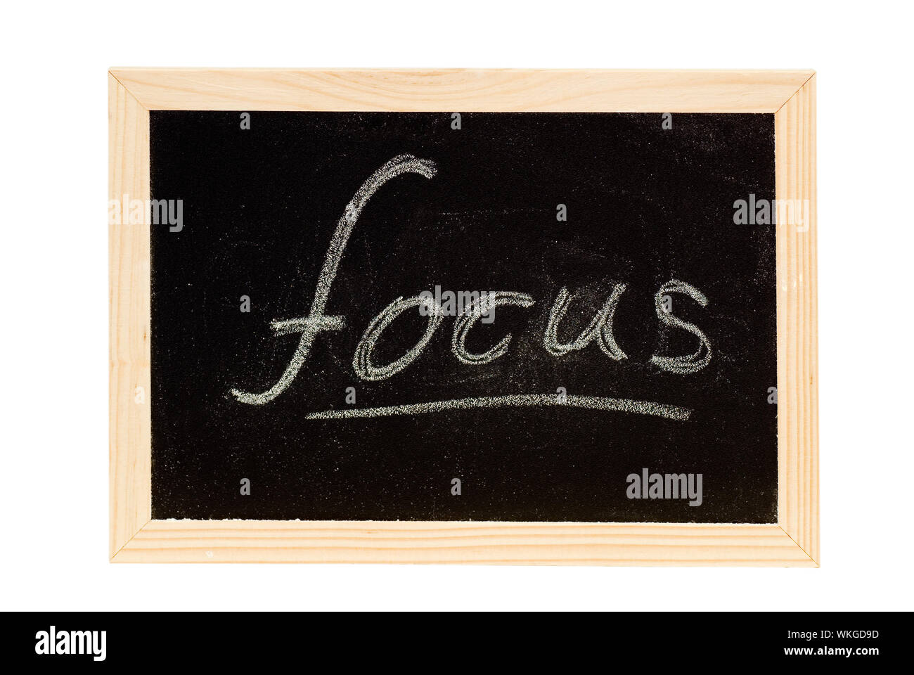 Blackboard was writing white a word of "focus Stock Photo - Alamy