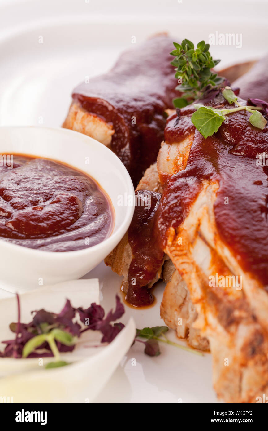 Delicious grilled pork ribs Stock Photo - Alamy