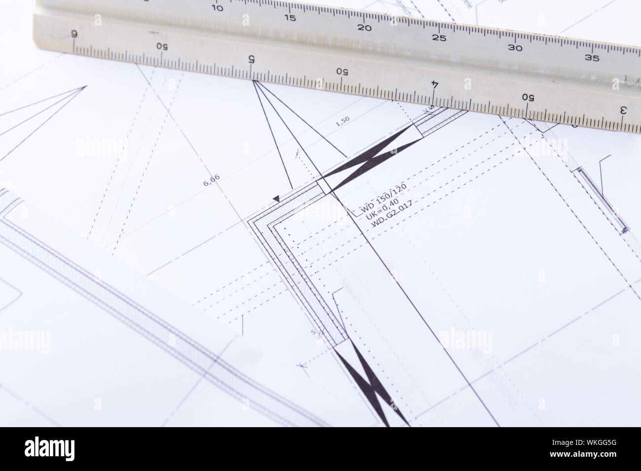 architect blueprints equipment objects workplace paper office Stock ...
