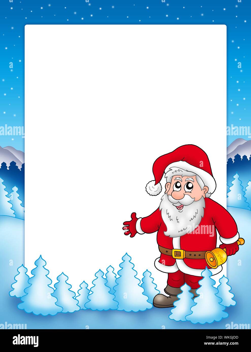 Christmas frame with Santa Claus 3 - color illustration Stock Photo - Alamy