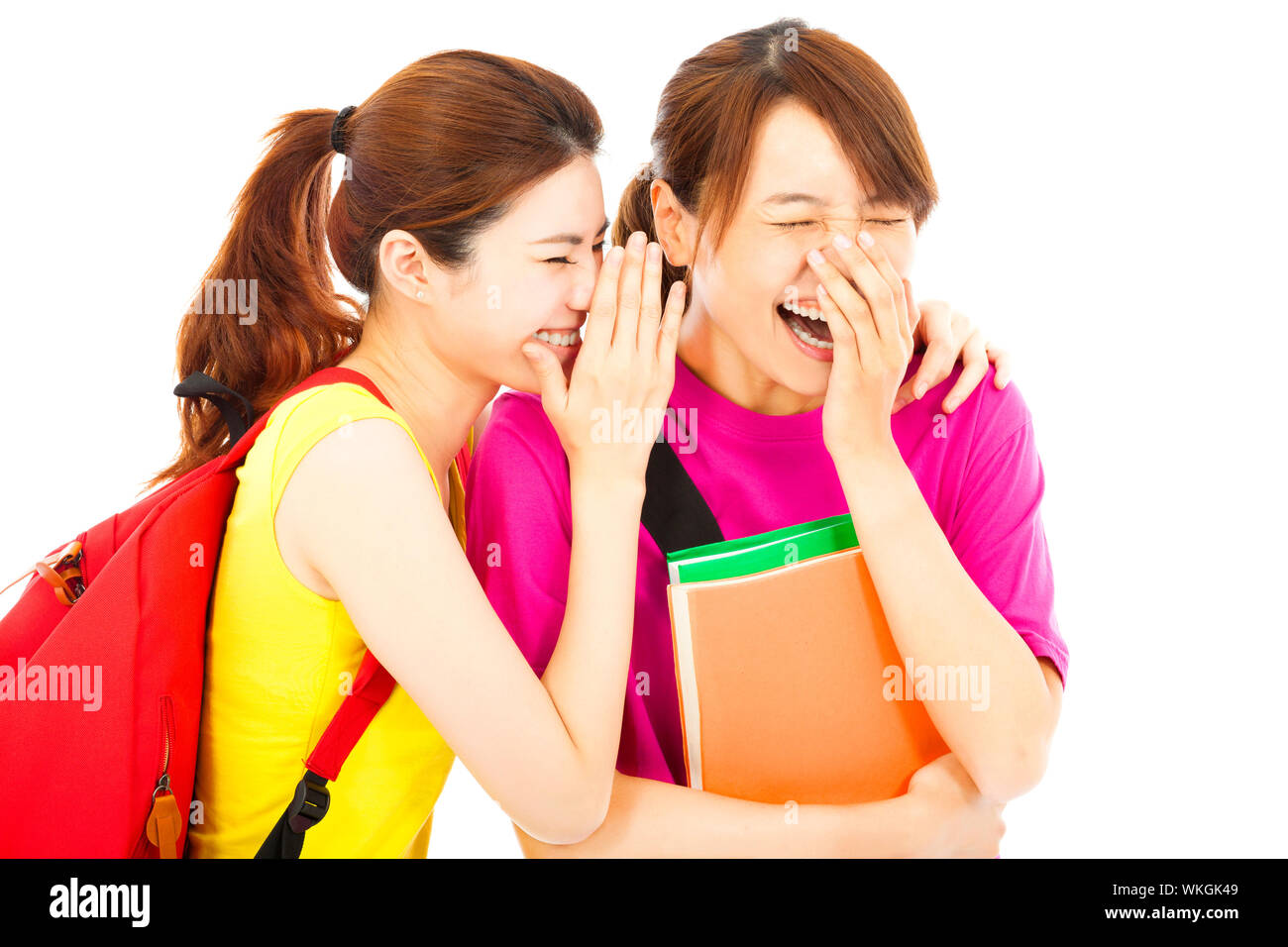 happy young student talking about a funny event Stock Photo - Alamy