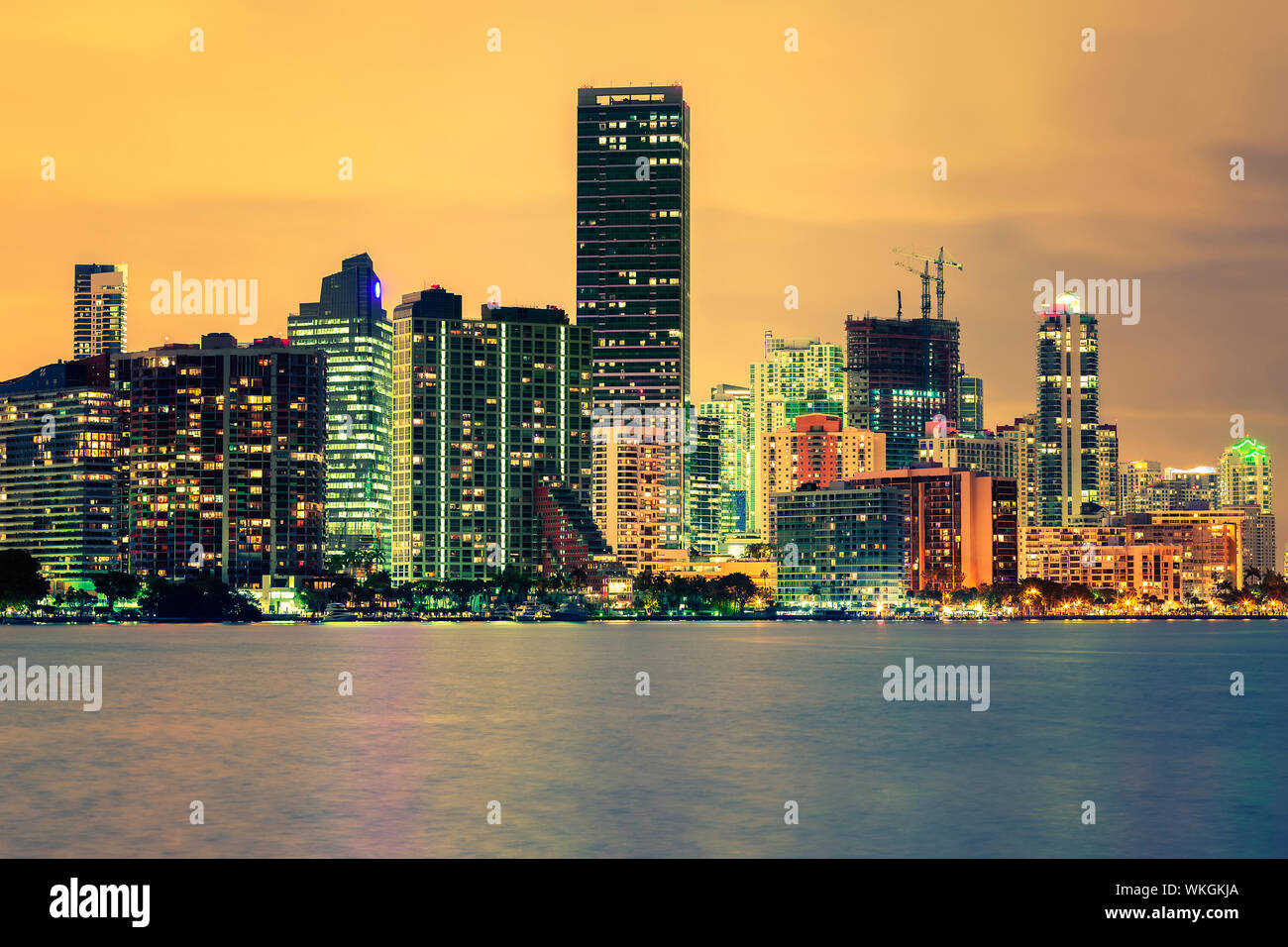 Famous cIty of Miami, Florida, USA, summer sunset Stock Photo - Alamy
