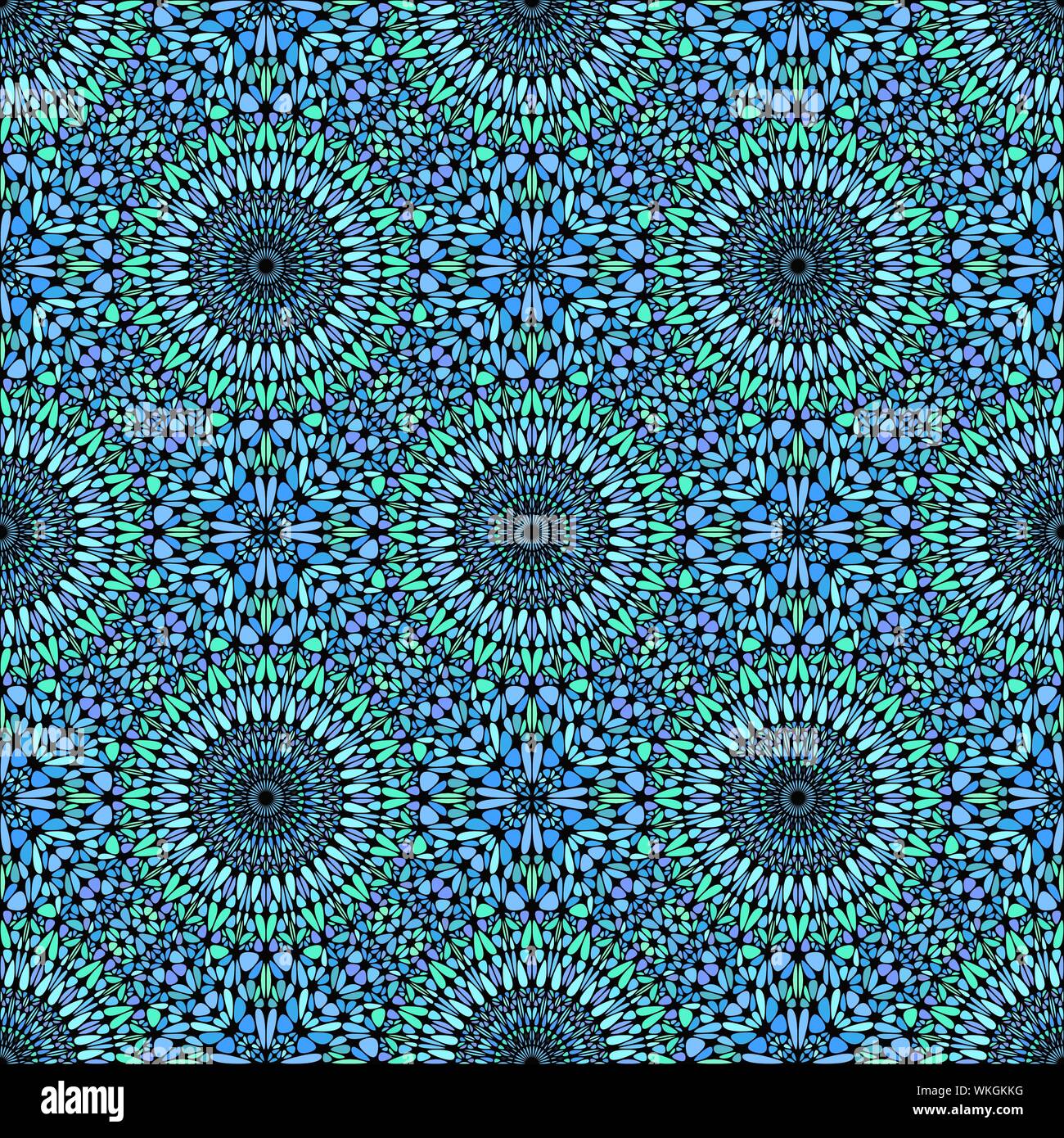 Geometrical oriental abstract floral pattern background - cyan vector ...