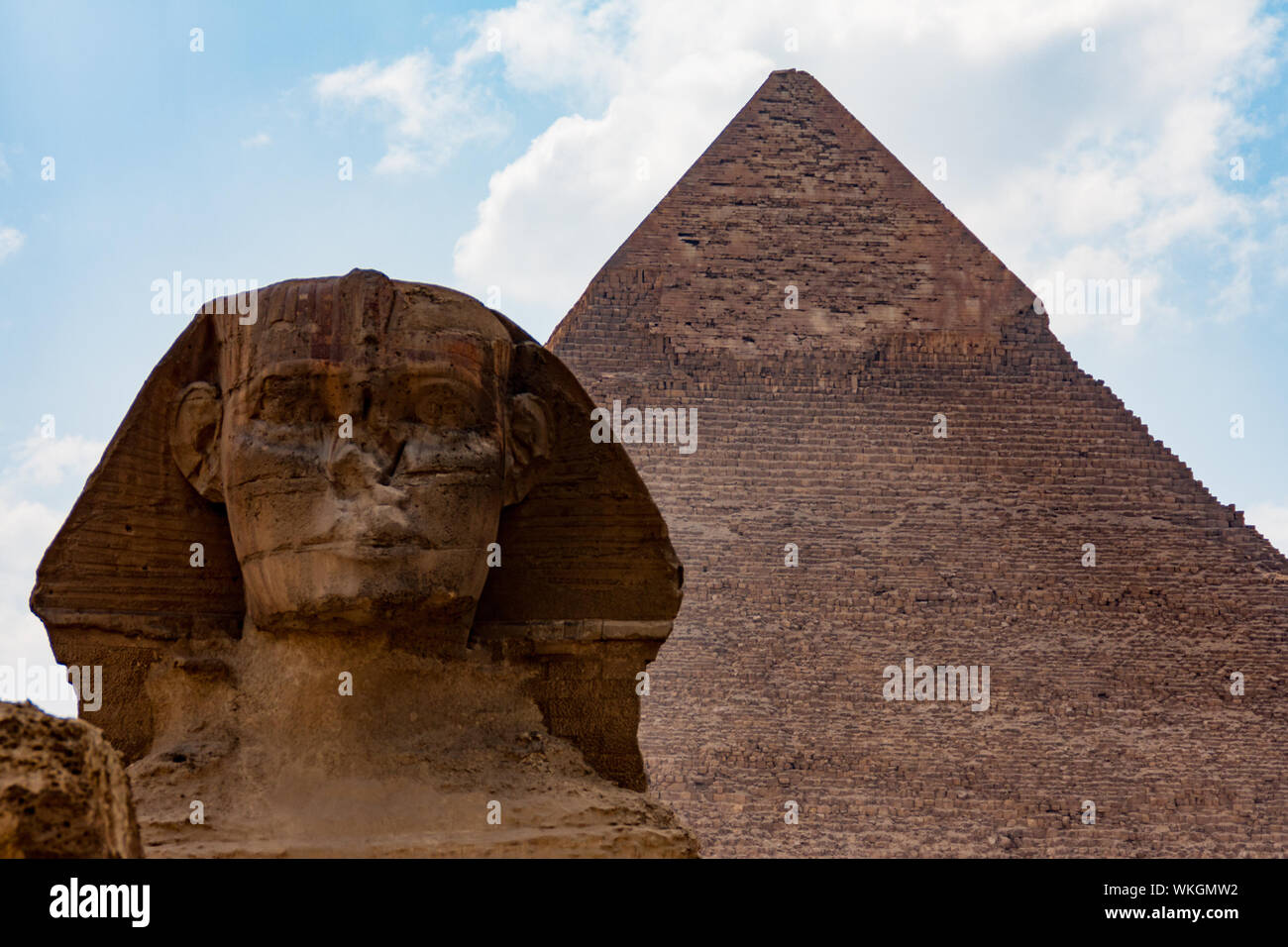 Sphinx and Pyramids of Giza Stock Photo - Alamy