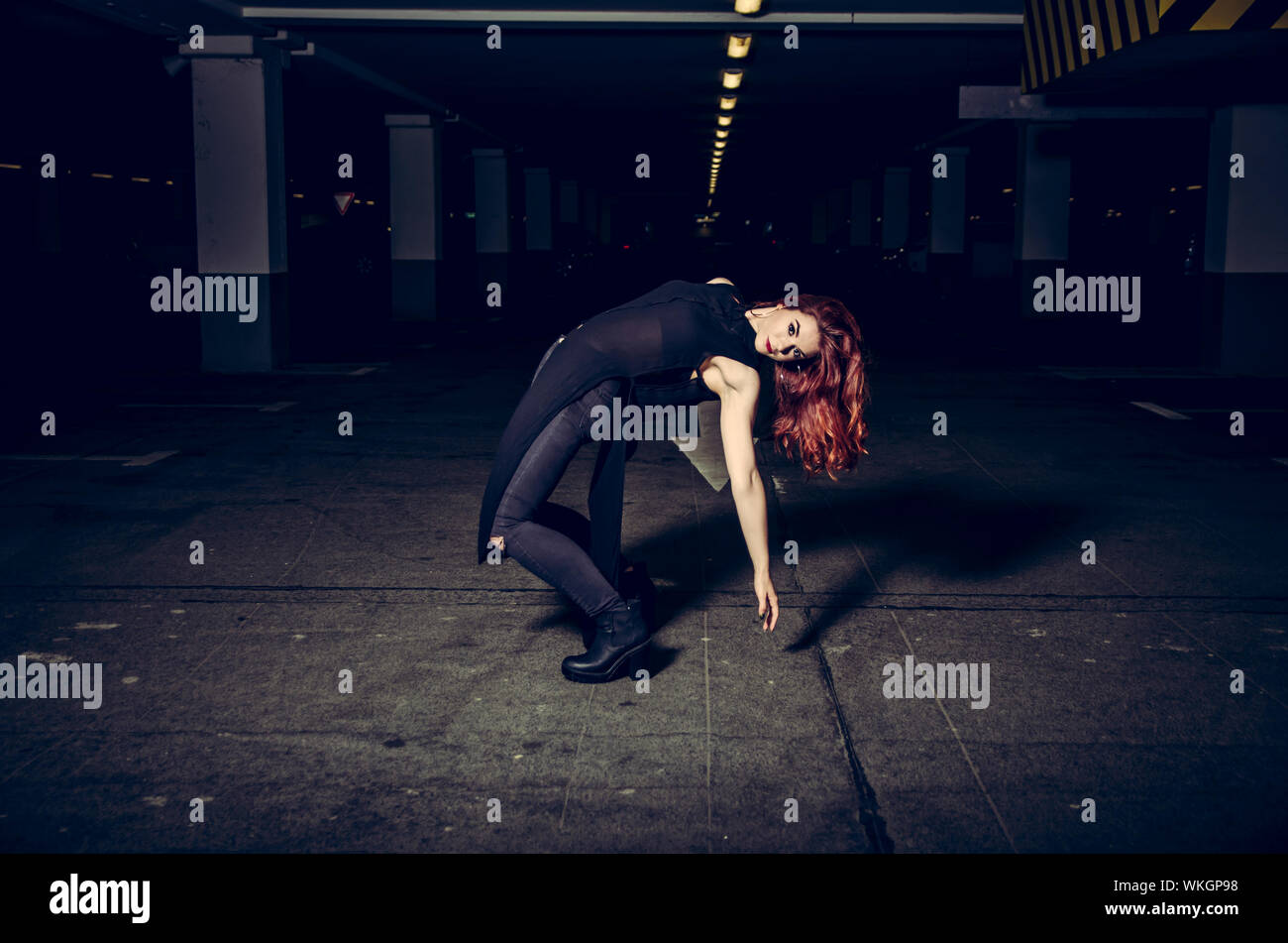 Young Woman Bending Over Backwards High Resolution Stock Photography ...