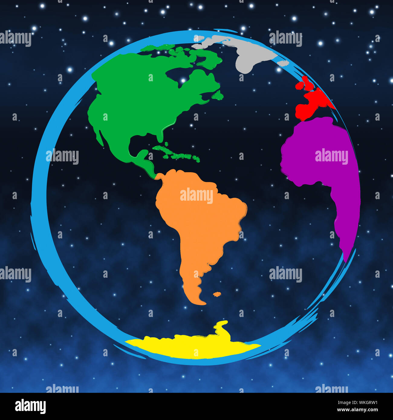 Colourful Globe Showing Earth Colors And Spectrum Stock Photo - Alamy