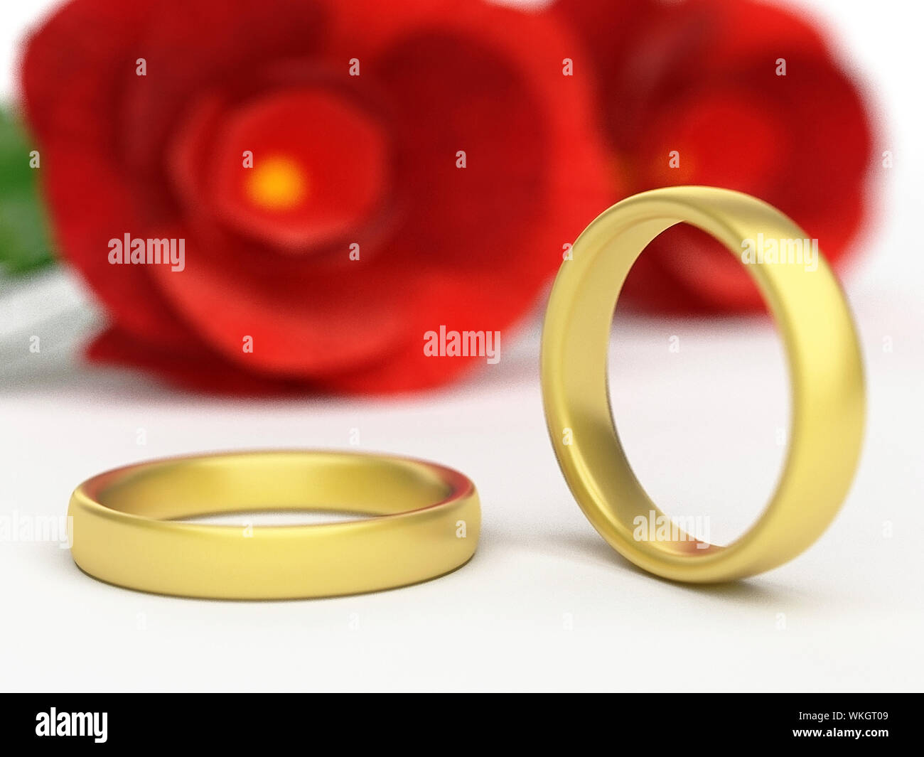 Wedding Rings Indicating Find Love And Romantic Stock Photo - Alamy
