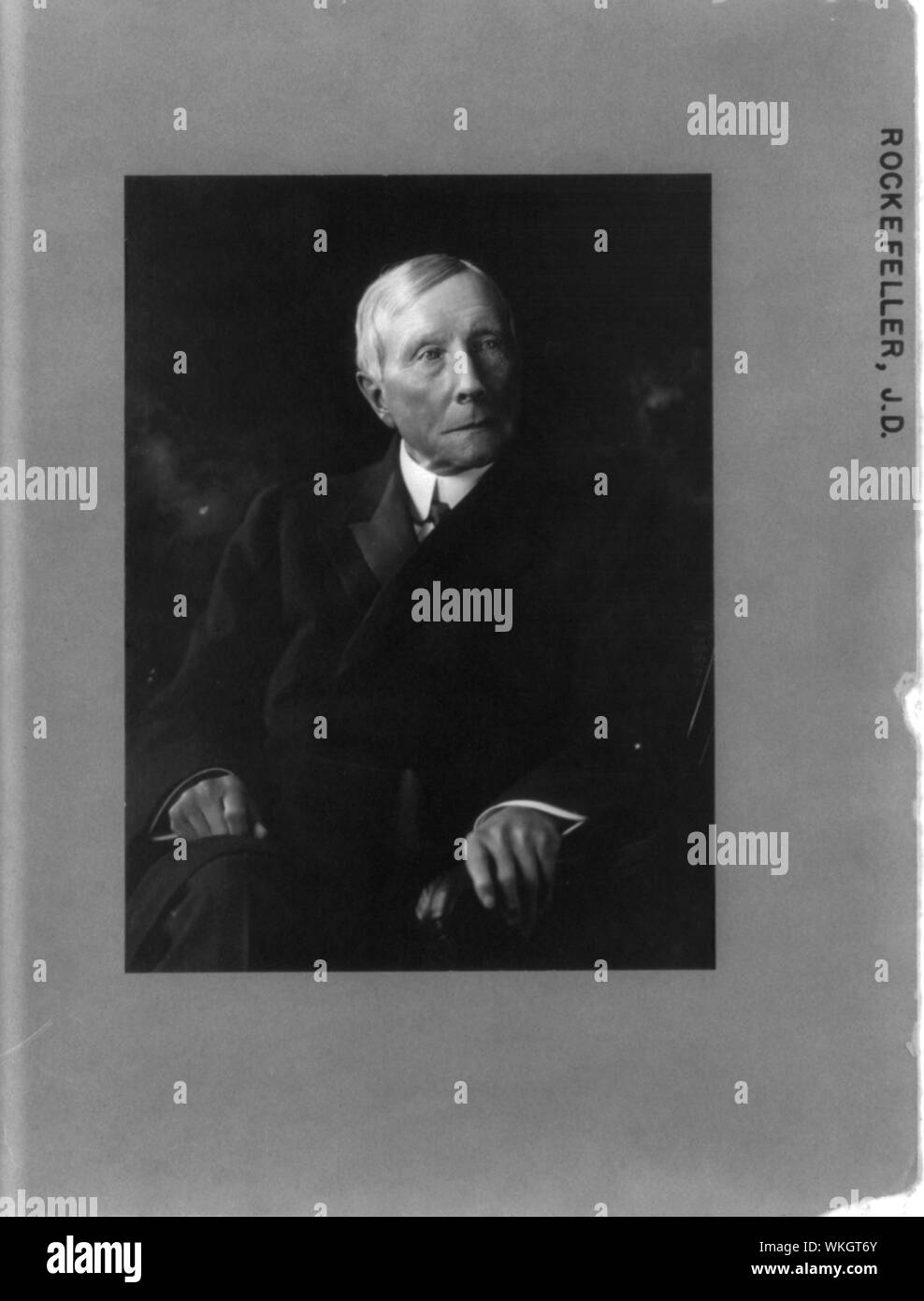 John Davison Rockefeller, 1839-1937, half-length portrait, seated ...