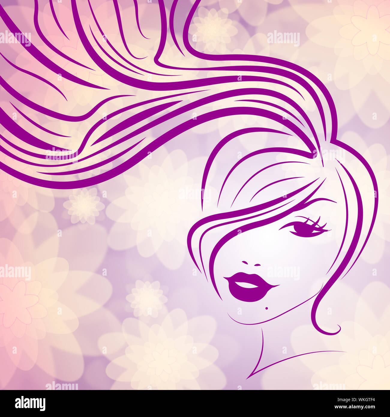 Hair Pink Showing Facial Care And Person Stock Photo - Alamy
