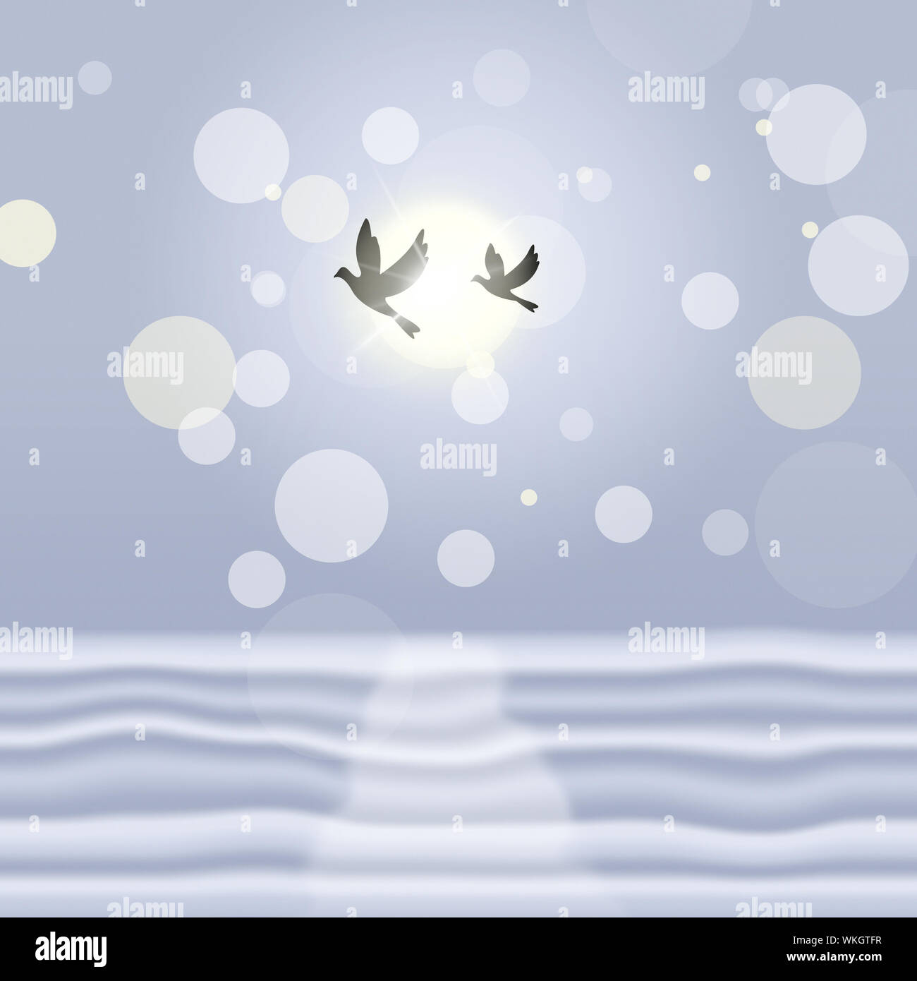 Bokeh Landscape Indicating Dove Flying And Country Stock Photo - Alamy