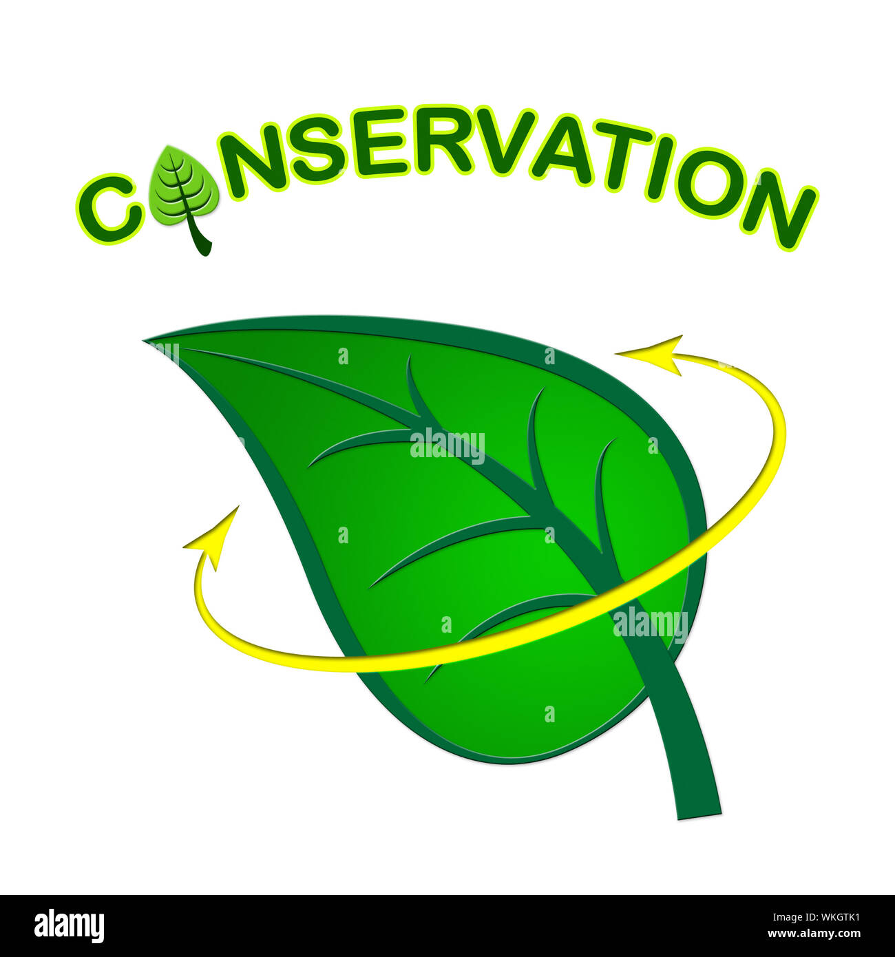 Leaf Conservation Showing Go Green And Ecosystem Stock Photo - Alamy
