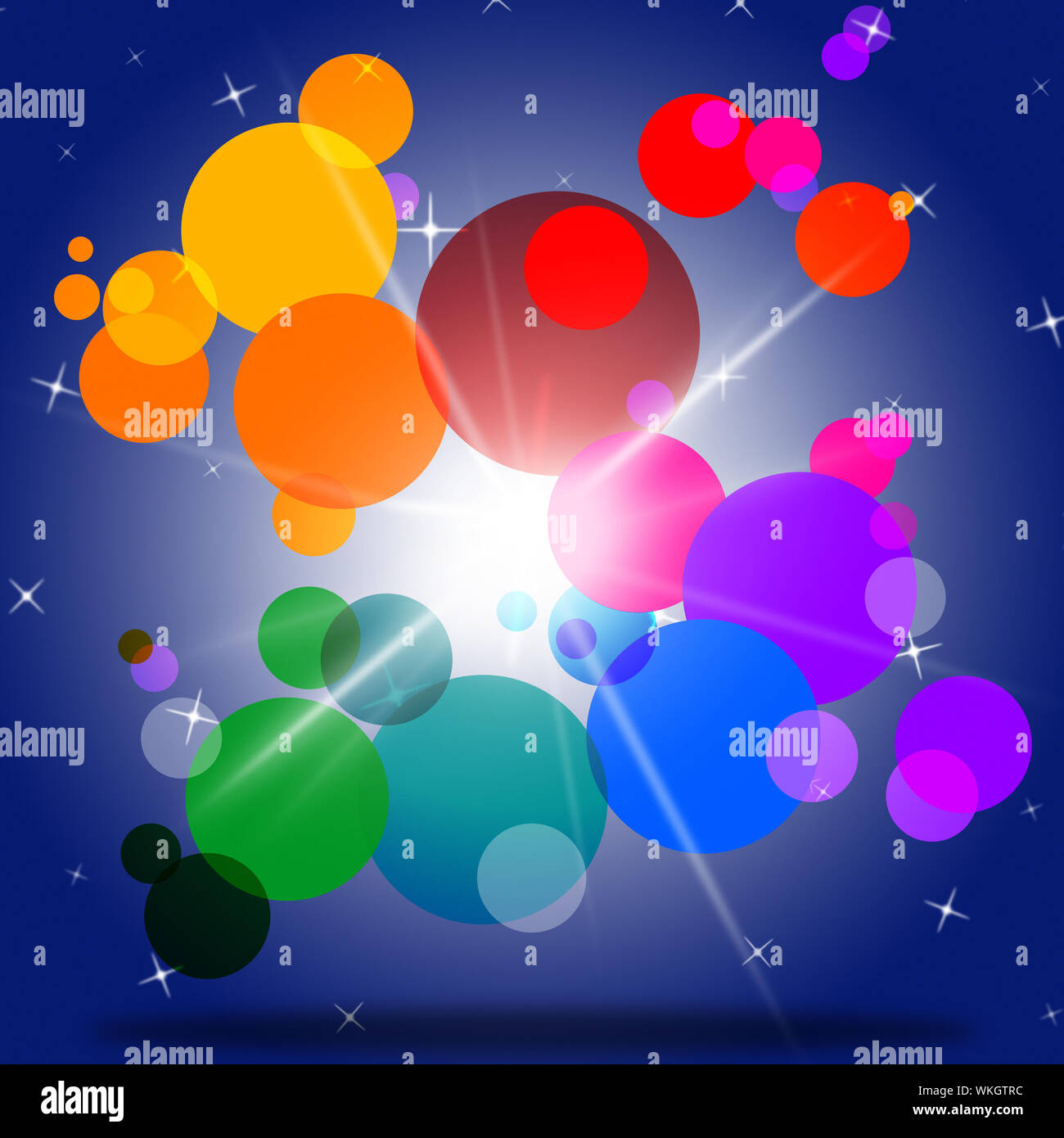 Glow Circles Representing Light Burst And Colorful Stock Photo - Alamy