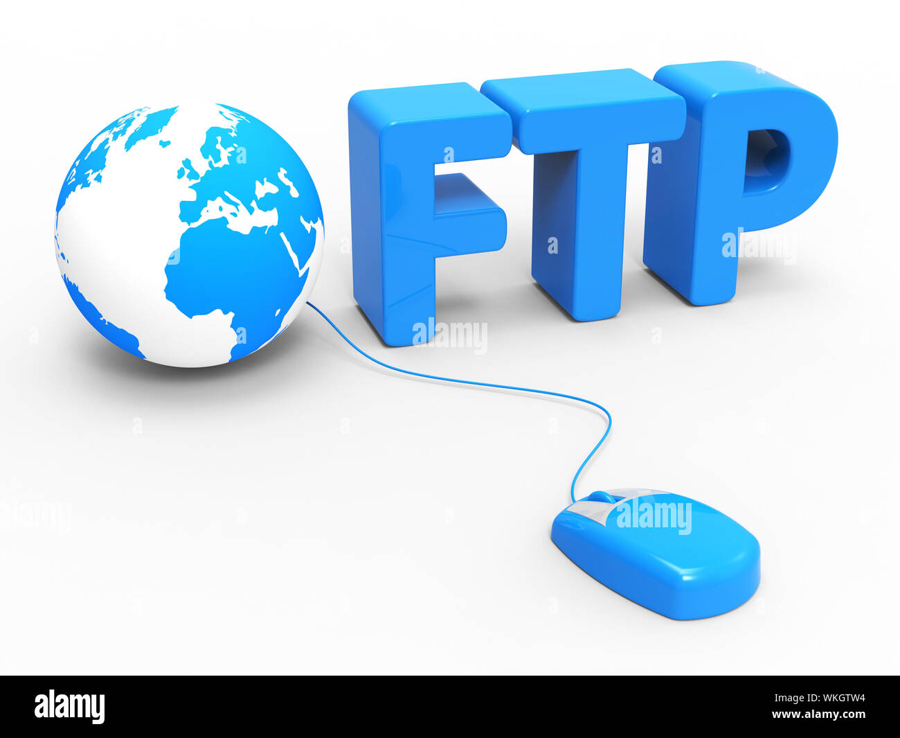 Internet Global Showing File Transfer Protocol And World Wide Web Stock ...