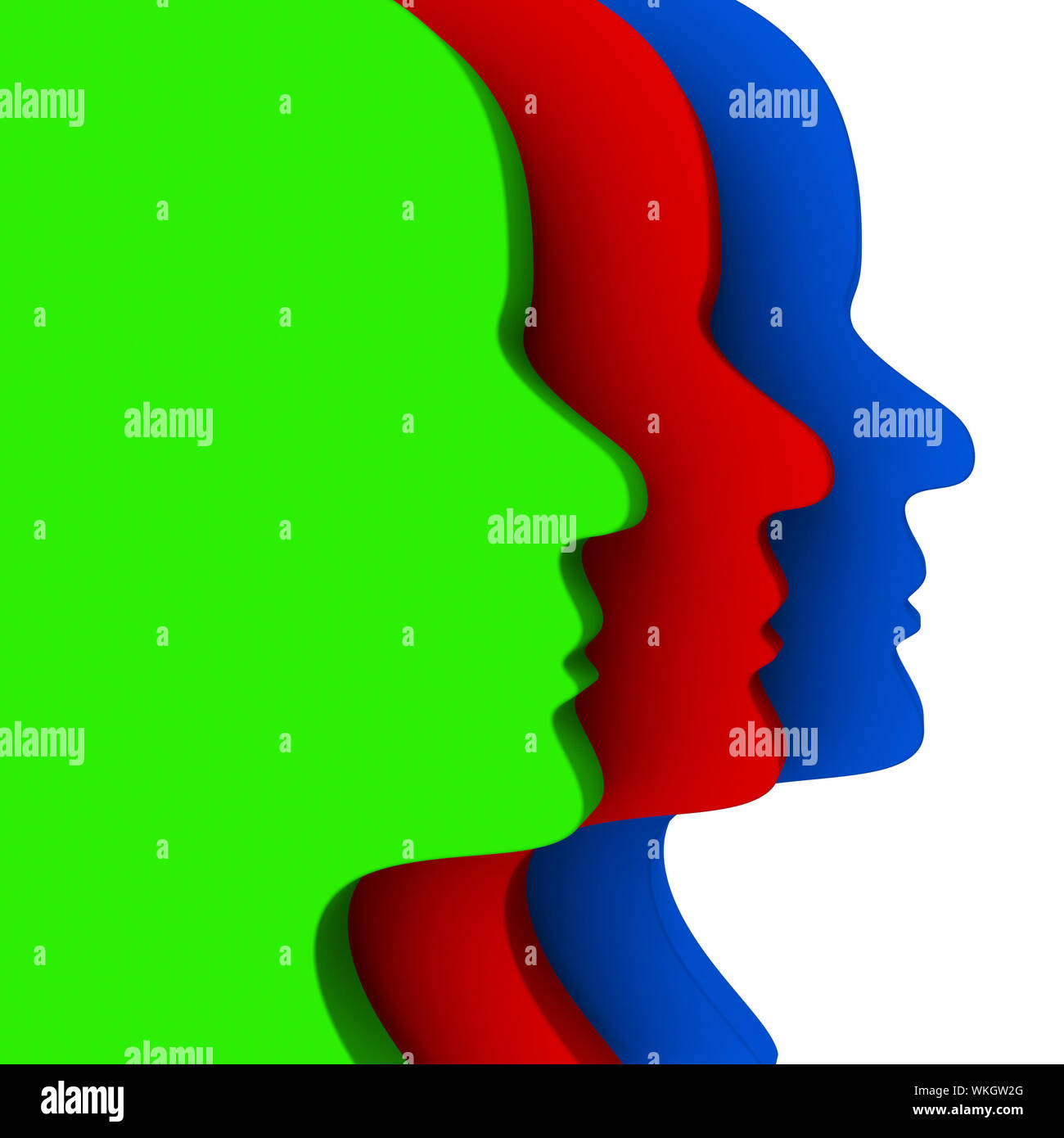 Heads Face Meaning Team Work And Teamwork Stock Photo - Alamy