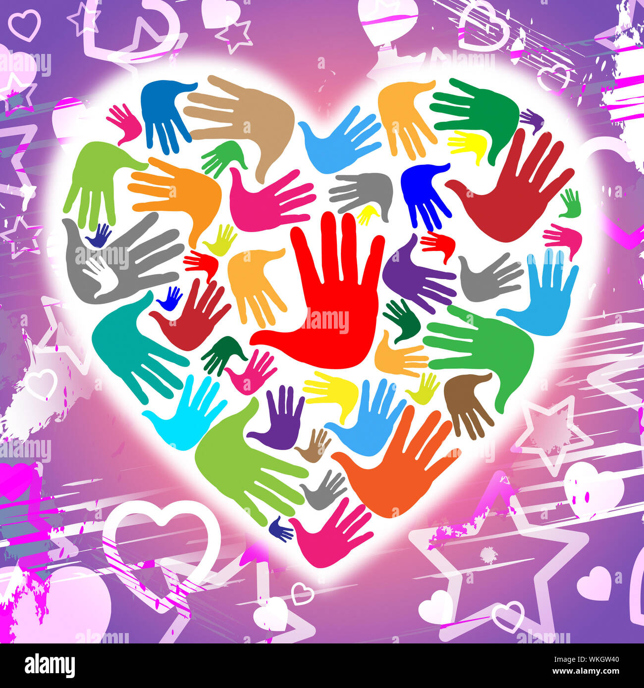 Handprint with heart hi-res stock photography and images - Alamy