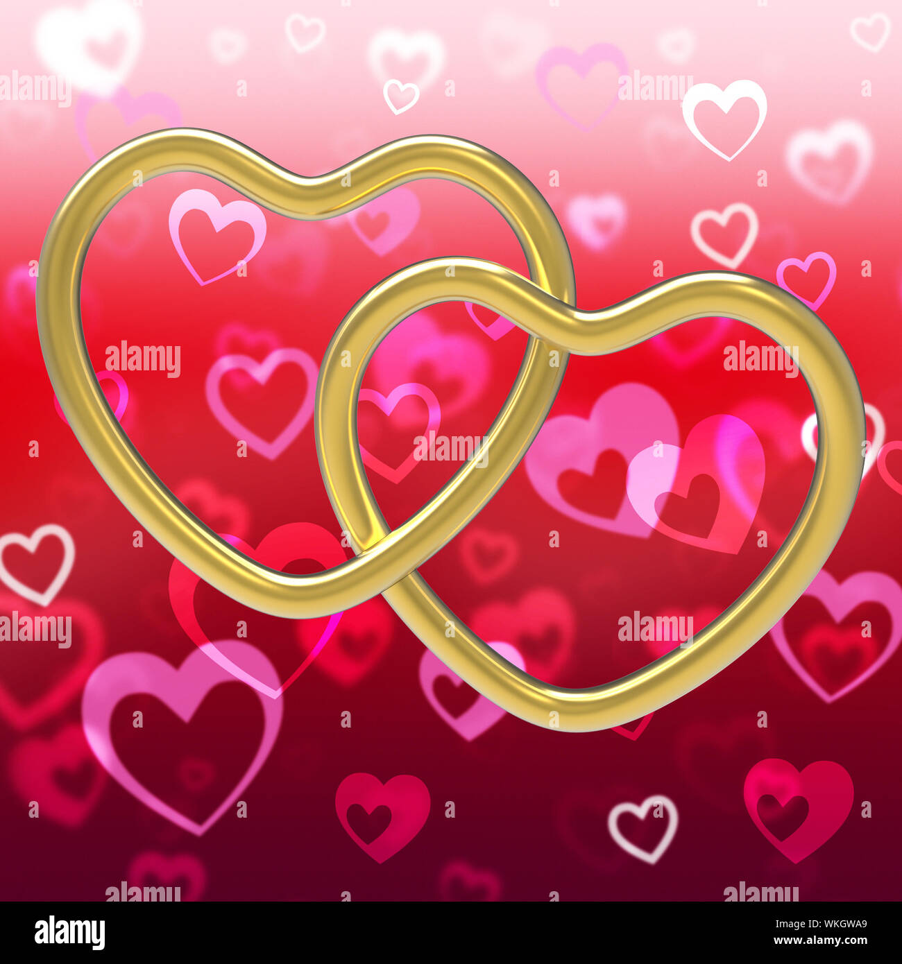 Wedding Rings Showing Heart Shapes And Relationship Stock Photo - Alamy