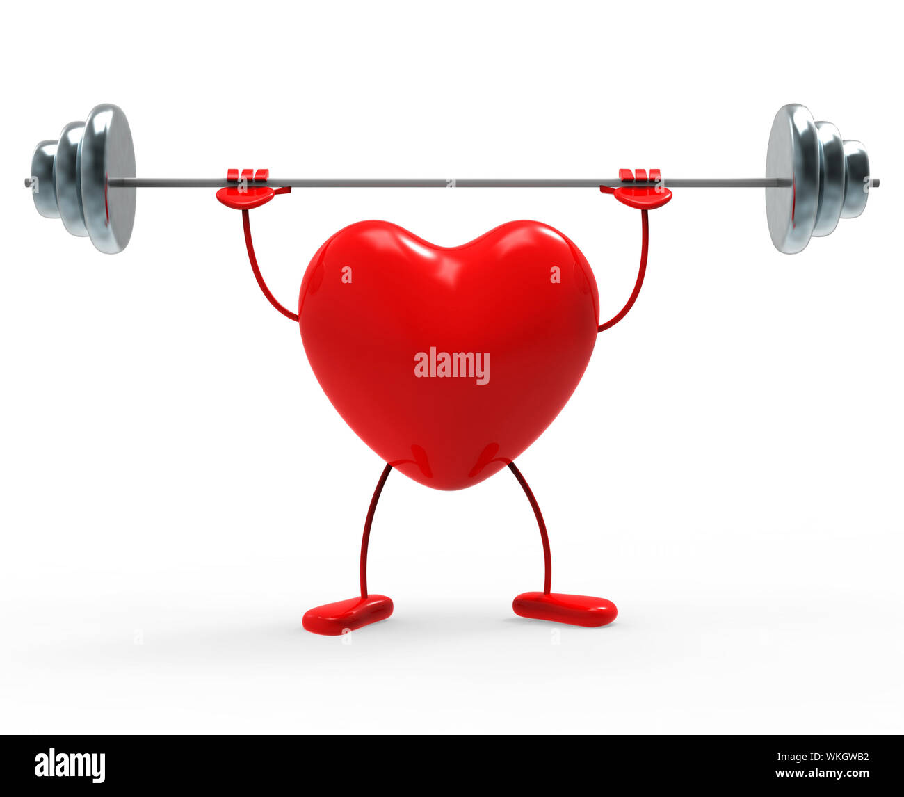Heart Fitness Representing Physical Activity And Dumbbells Stock Photo ...