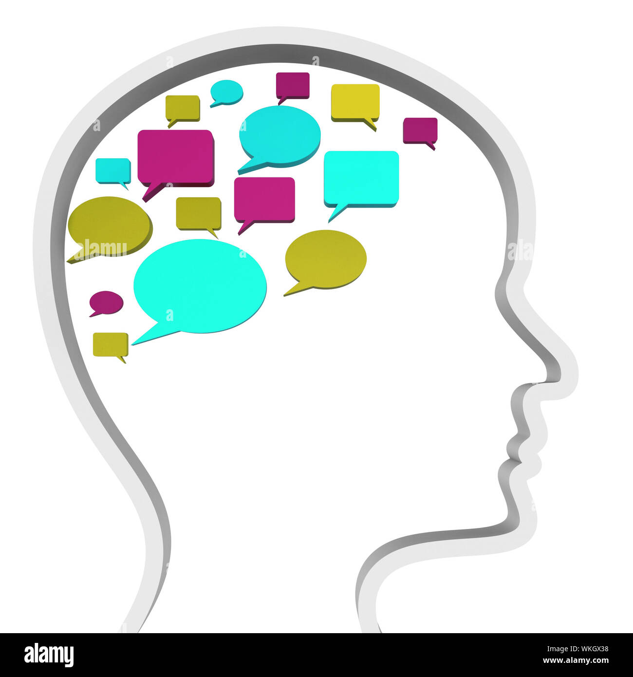Speech Bubble Meaning Think About It And About Dialog Stock Photo - Alamy