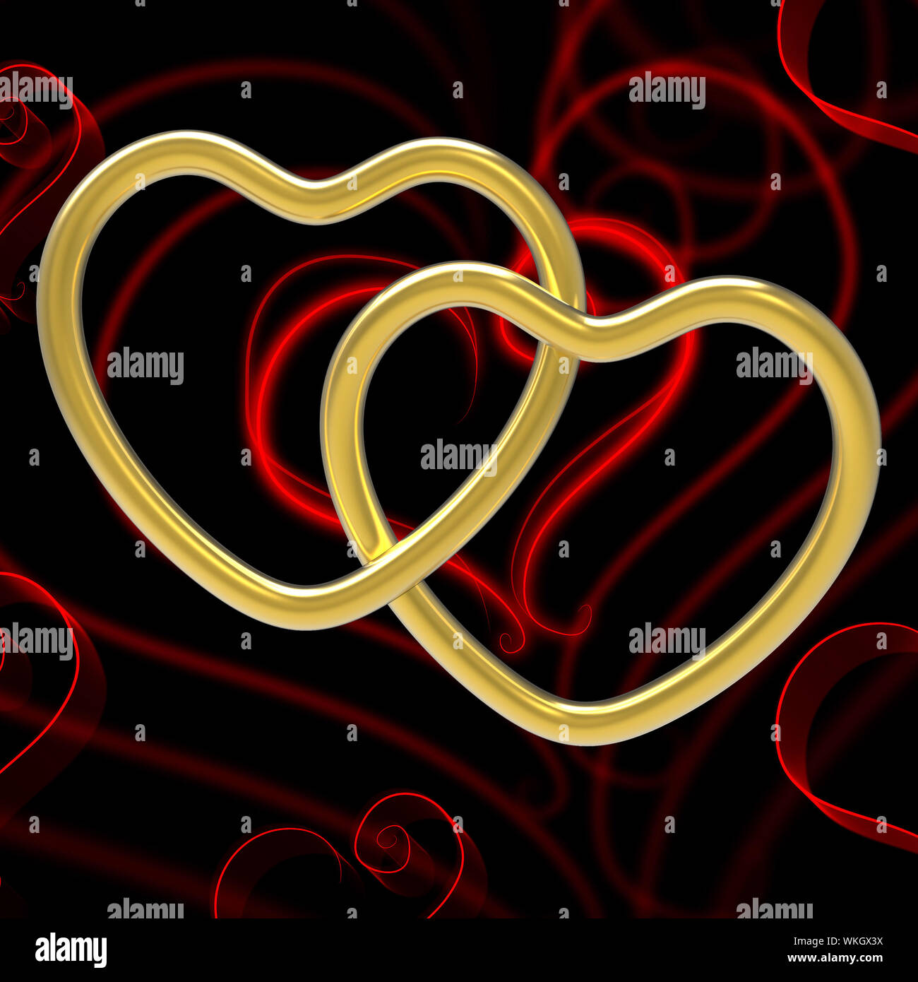 Wedding Rings Representing Heart Shapes And Jewellery Stock Photo - Alamy