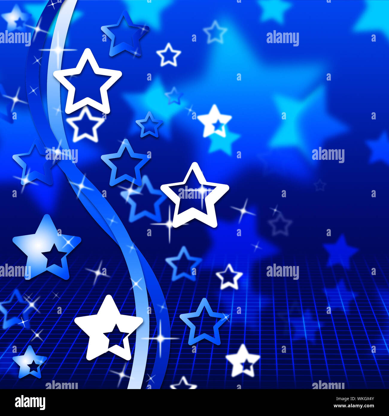 Blue Background Indicating Starred Swirl And Swirling Stock Photo - Alamy