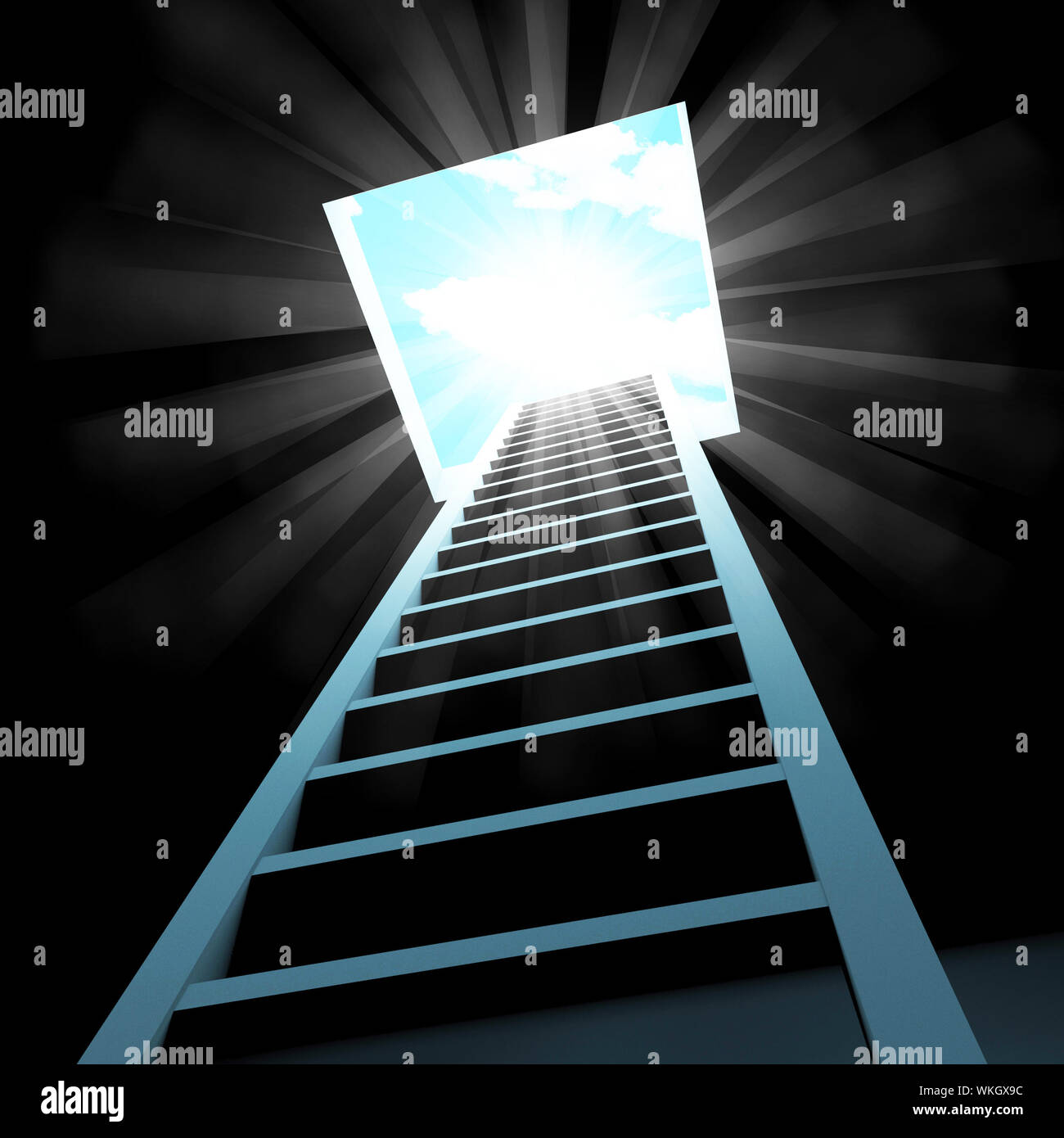 Ladder Escape Meaning Being Free And Steps Stock Photo - Alamy