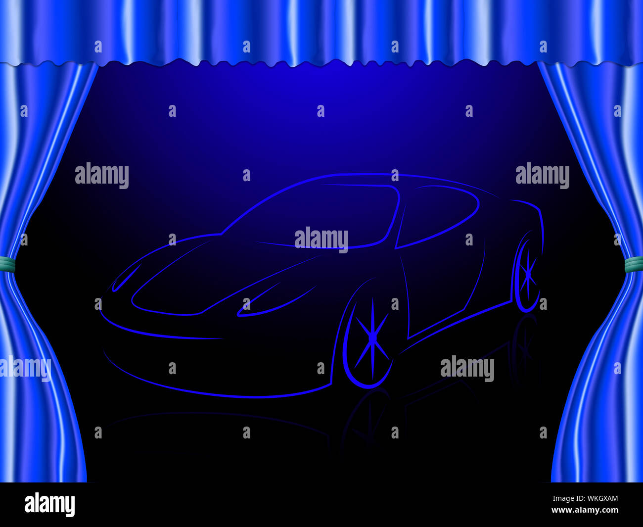 Illustration Sportscar Showing Theater Stage And Automobile Stock Photo ...