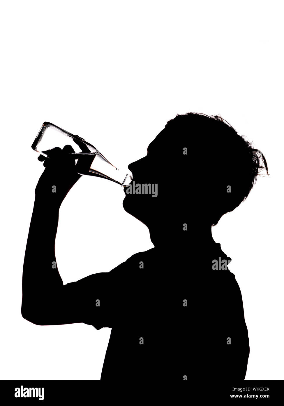 silhouette of a man drinking Stock Photo - Alamy