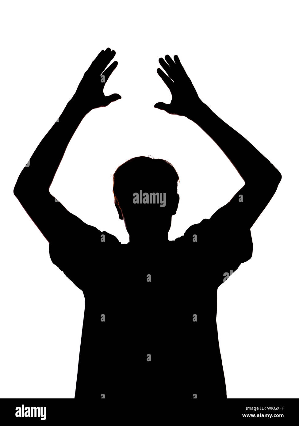 silhouette of a boy clapping his hands Stock Photo - Alamy