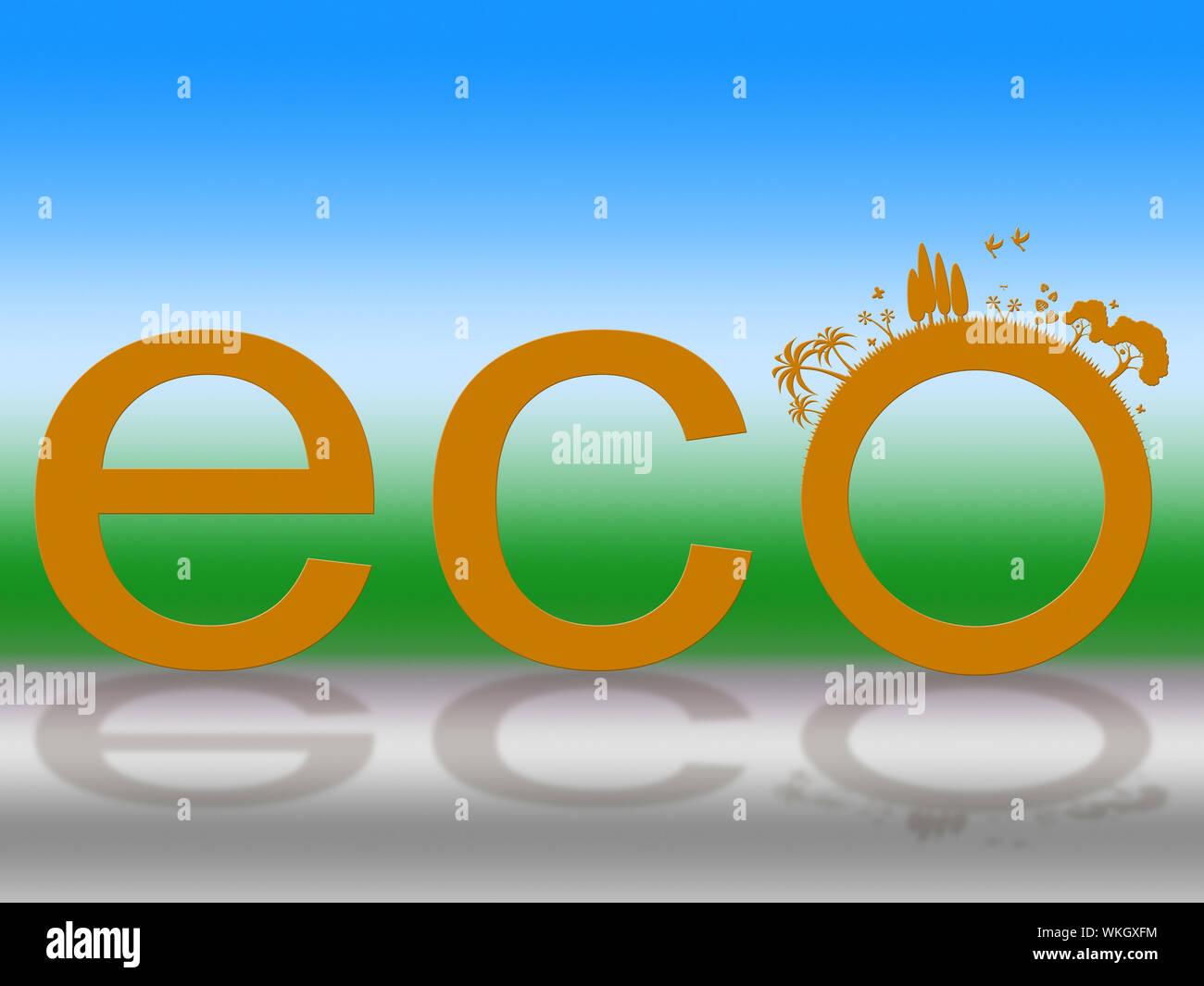 Word Eco Showing Earth Friendly And Scenic Stock Photo - Alamy