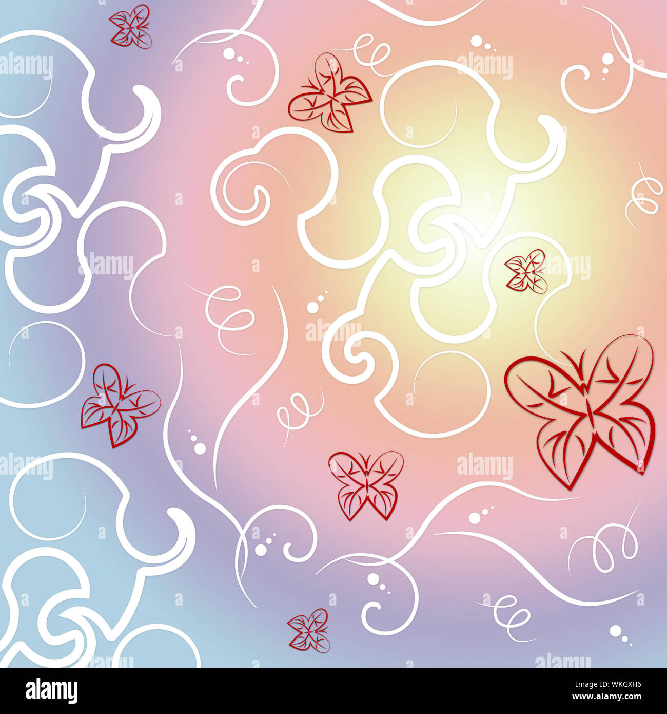 Background Nature Showing Sun Flying And Butterflies Stock Photo - Alamy