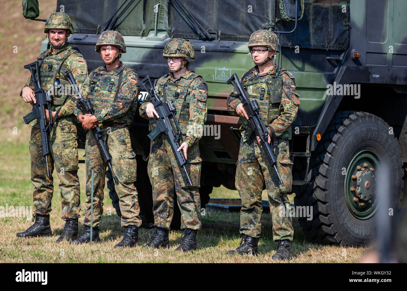 Cammin, Germany. 27th Aug, 2019. Soldiers of Air Defence Missile Group ...