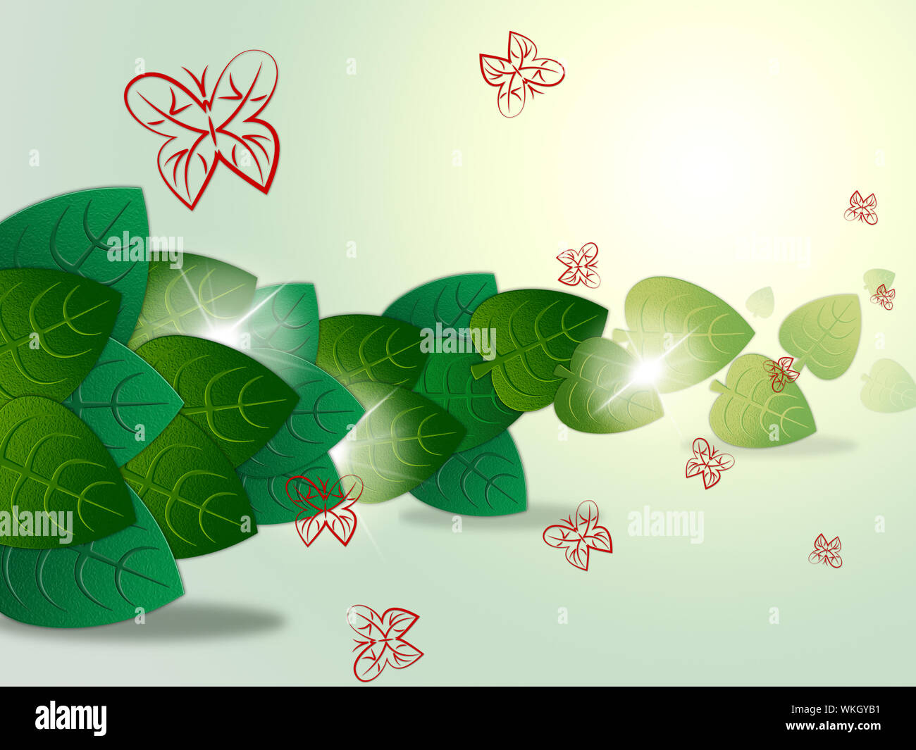 Nature Leaves Representing Environment Leaf And Green Stock Photo - Alamy