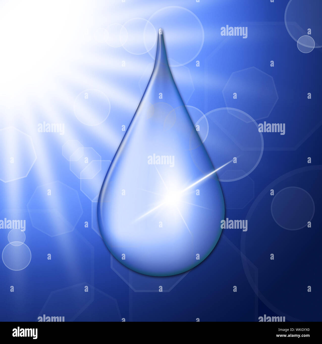 Rain Drop Representing Sun Rays And Precipitation Stock Photo - Alamy